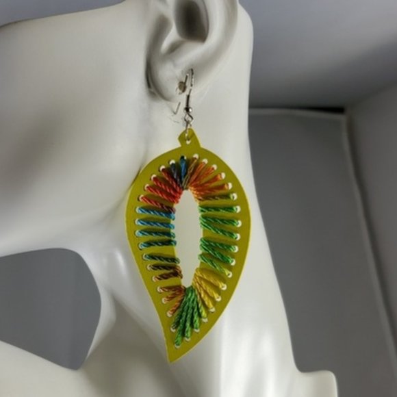 Hand Crafted | Jewelry | Kenyan Hand Crafted Wood Earring With Thread ...